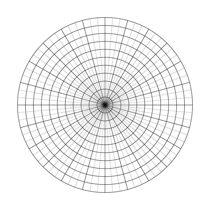Polar Grid of 10 Concentric Circles and 90 Degrees Steps. Blank Vector ... Polar Grid of 10 Concentric Circles and 90 Degrees Steps. Blank Vector ...