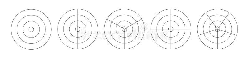 Polar Grid Concentric Circles and Steps. Blank Vector Polar Graph Paper ...