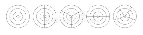 Polar Grid Concentric Circles and Steps. Blank Vector Polar Graph Paper ...