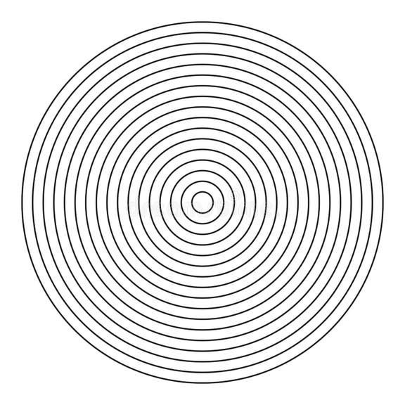 Polar Grid Pattern of 16 Concentric Circles. Wheel of Life, Habits Tracker. Coaching Blank ...