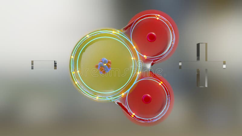 Polar Molecule, a Water Molecule, or H2O, Permanent Poles of Electrical ...