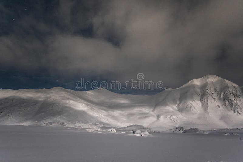 Night Landscape of the Arctic Stock Photo - Image of panorama, glacier ...