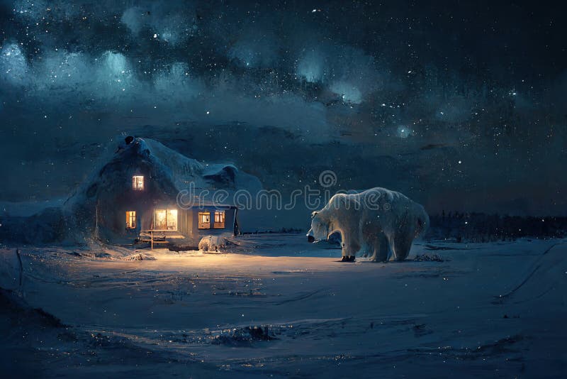 Polar Night Drawing. Generative AI Stock Illustration - Illustration of ...