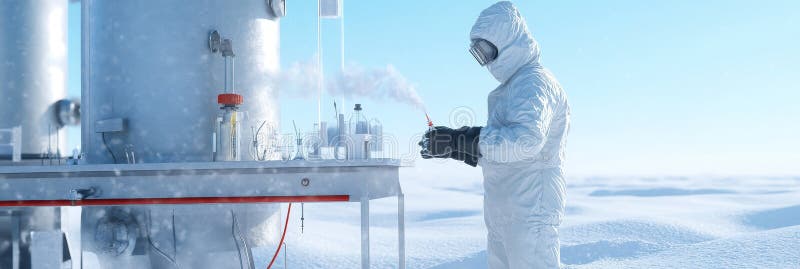 Polar Research Scientist at Work Cryogenic Research Winter Science Cold ...