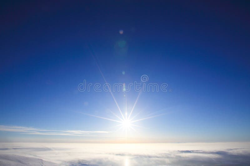 Polar sky with sun stock image. Image of frozen, northern - 134645261