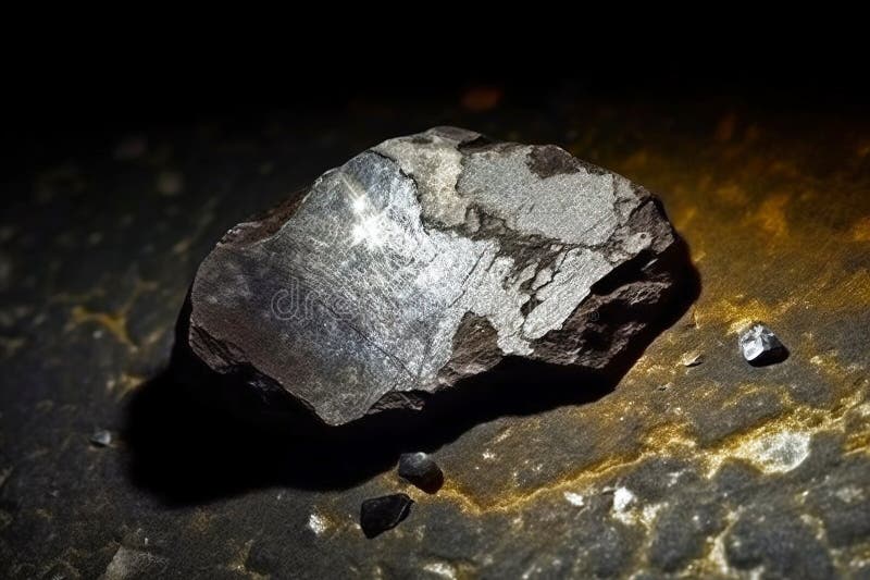 Polarite is a Rare Precious Natural Stone on a Black Background. AI ...