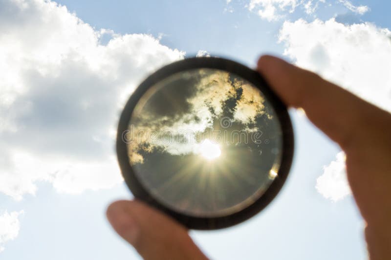 Polarizing Filter for Camera Stock Image - Image of concept, blue ...