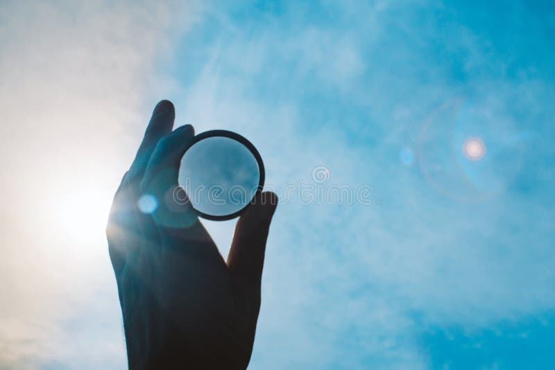 Polarizing Filter for Camera in Bright Day Stock Photo - Image of green ...