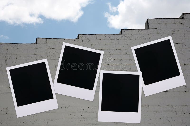 Polaroid building wall stock photo. Image of masonry, blue - 5474608