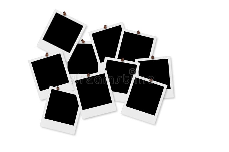 Polaroid Frames & Thumbtack Stock Illustration - Illustration of ...