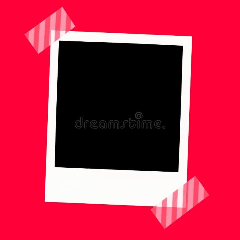 Polaroid Illustration on a Red Background Stock Illustration ...