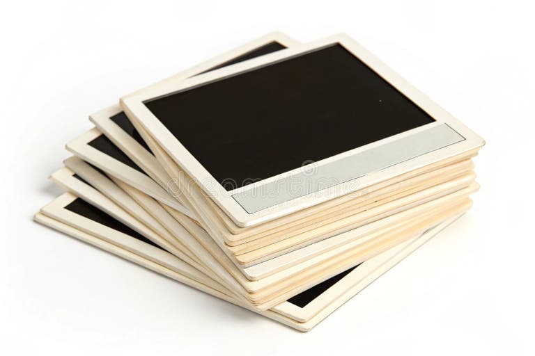 Polaroid Old Photo Frames Stack, Isolated on White Stock Illustration ...