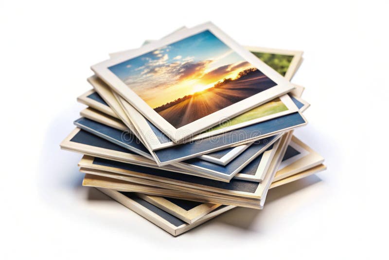 Polaroid Old Photo Frames Stack, Isolated on White Stock Illustration ...