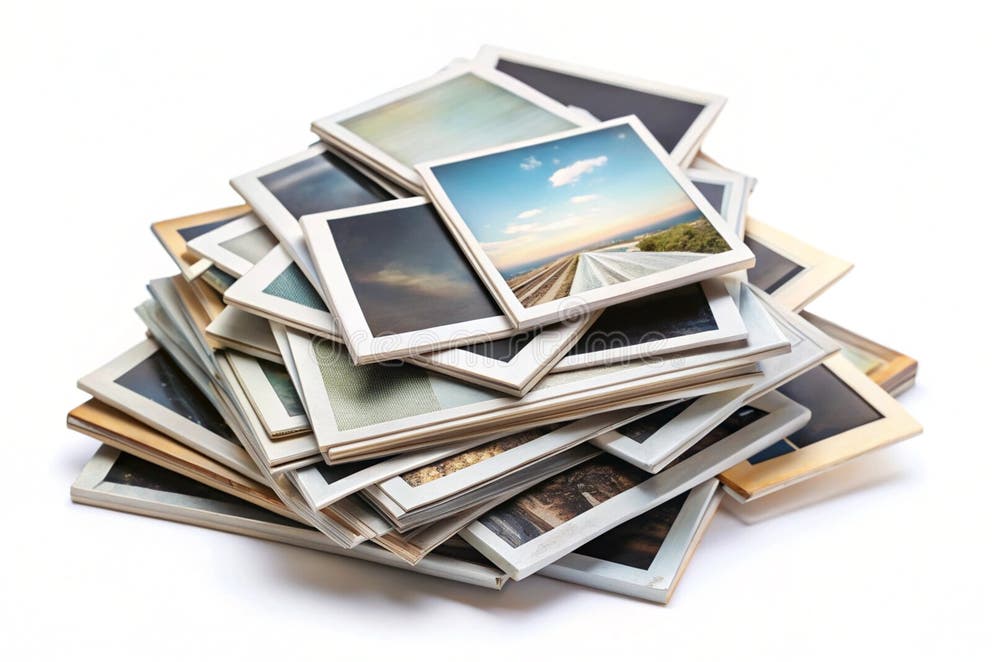 Polaroid Old Photo Frames Stack, Isolated on White Stock Illustration ...