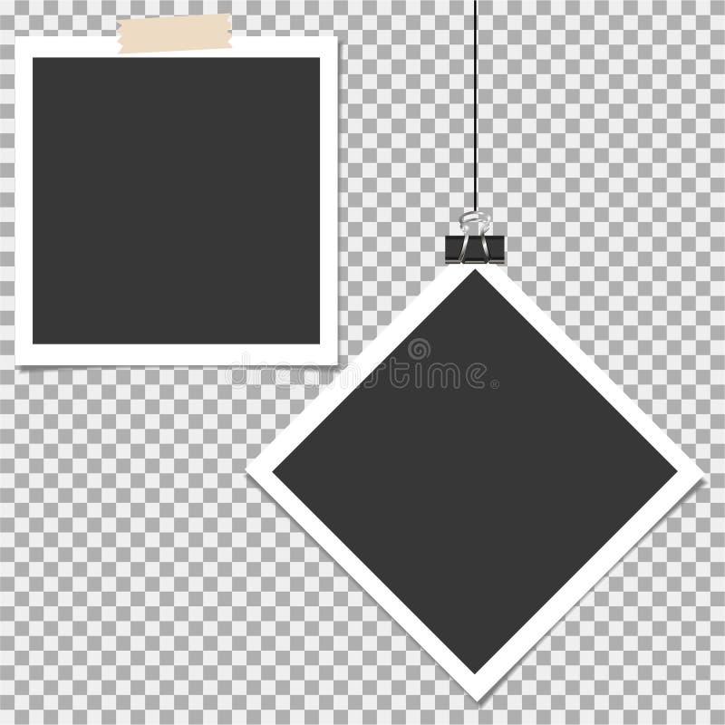 Polaroid Photo Frame with Pin, Clip and with Sticky Tape on Grey ...