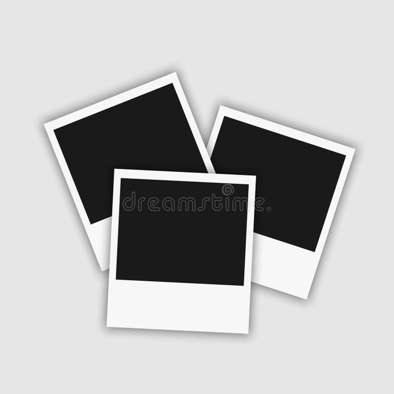 Polaroid Photo Frame Template. Stack of Blank Polaroid Photos Stock ...