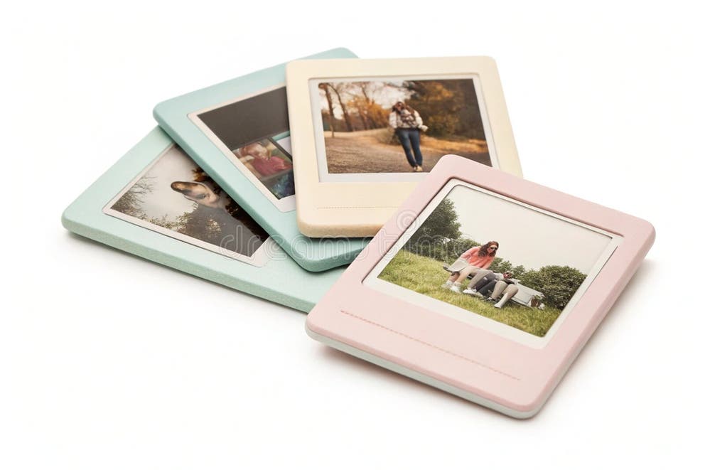 Polaroid Retro Photo Frames Stack on White Stock Illustration ...