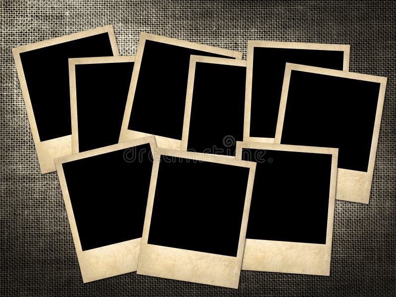 Vintage Background with Stack of Old Polaroid Frame Stock Illustration ...