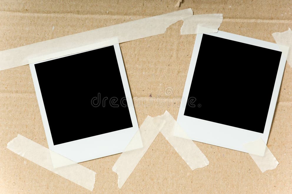 Polaroids on box stock image. Image of attatched, sticky - 3089765