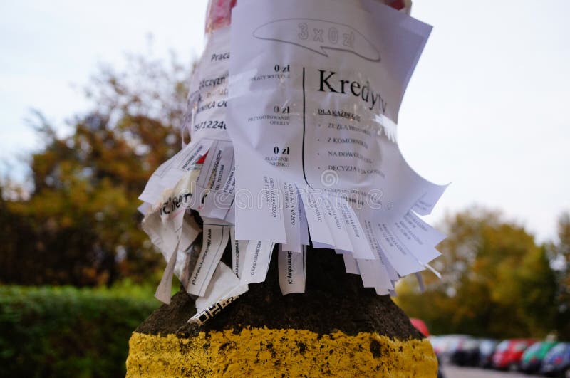 Pole adverts editorial stock image. Image of info, paper - 45350529