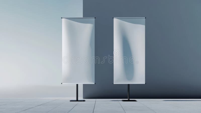 Pole Banner Mockup Side View Stock Photo - Image of design ...
