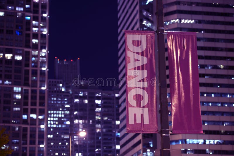 Pole Banners Dance stock photo. Image of night, banner - 25959316