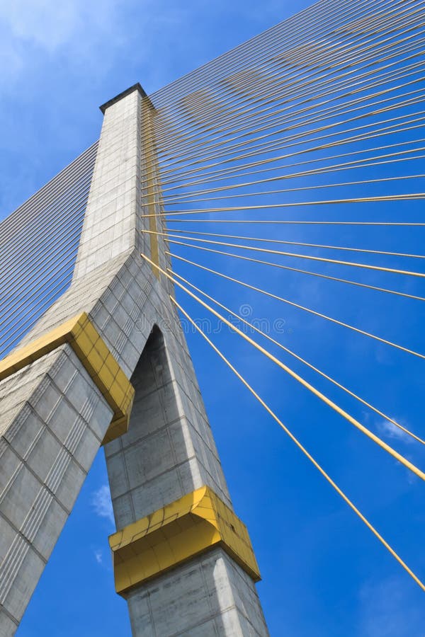 The pole of cable bridge stock photo. Image of architecture - 29557484