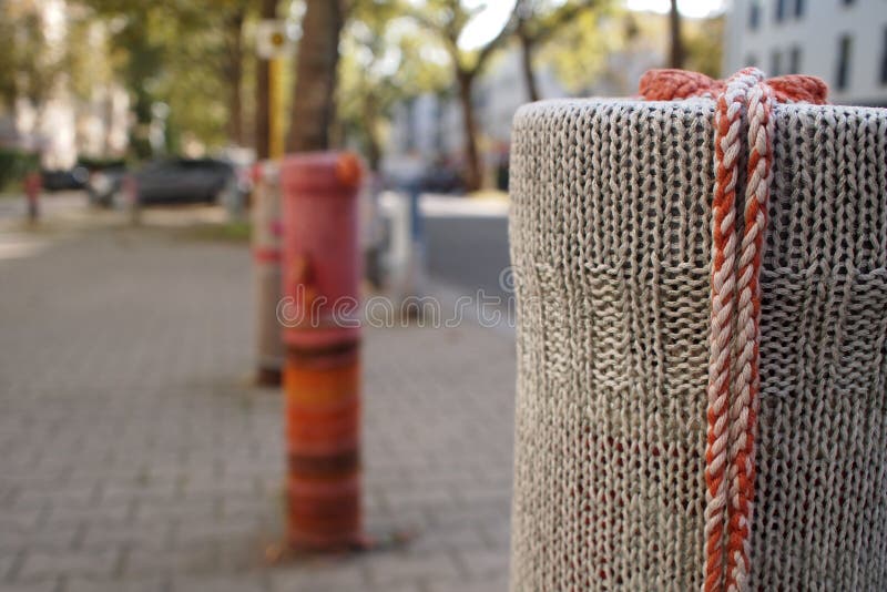 Yarn bombing stock image. Image of contemporary, bizarre - 99683125