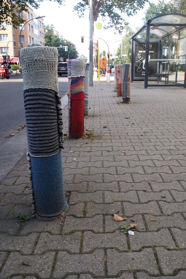 Yarn bombing stock image. Image of contemporary, bizarre - 99683125
