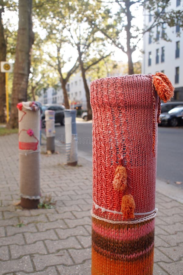 Yarn bombing stock image. Image of contemporary, bizarre - 99683125
