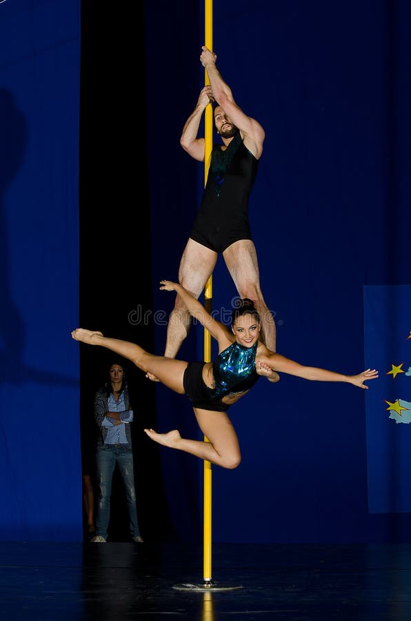 POLE DANCE CHAMPIONSHIP - Doubles Editorial Stock Image - Image of ...