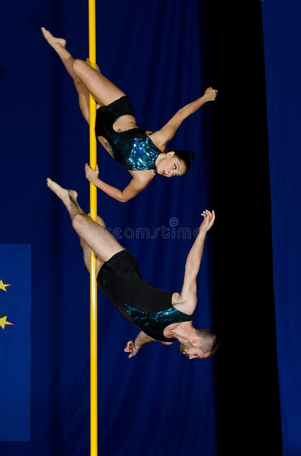 POLE DANCE CHAMPIONSHIP - Doubles Editorial Stock Image - Image of ...