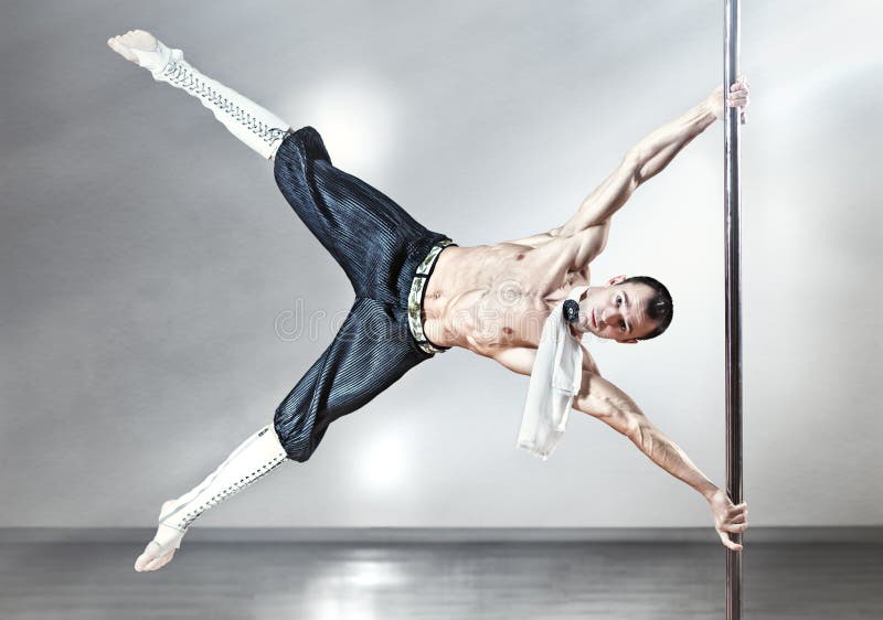 Pole dance man stock photo. Image of action, white, sportsman - 18512812