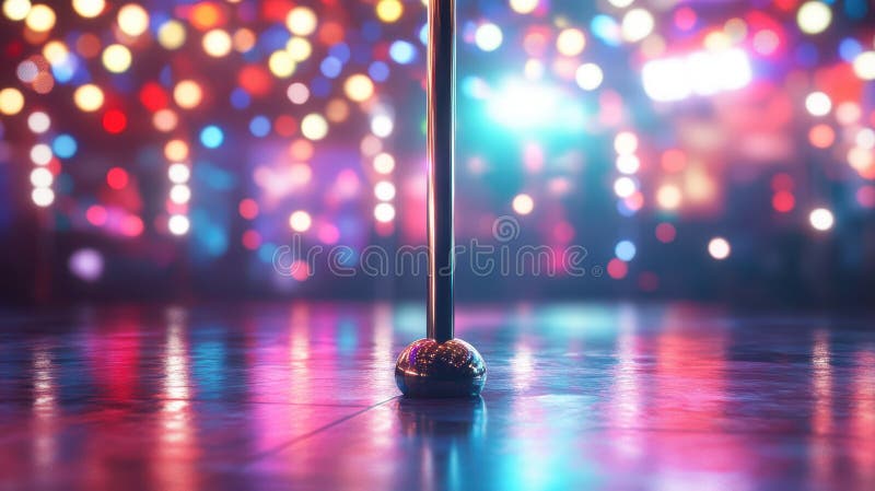 Pole Dance Pole with Bokeh Background Lights, Artistic Dance ...