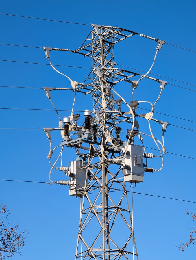 Pole, Electricity, Energy, Transmission. Wires, Device, Technolo Stock ...