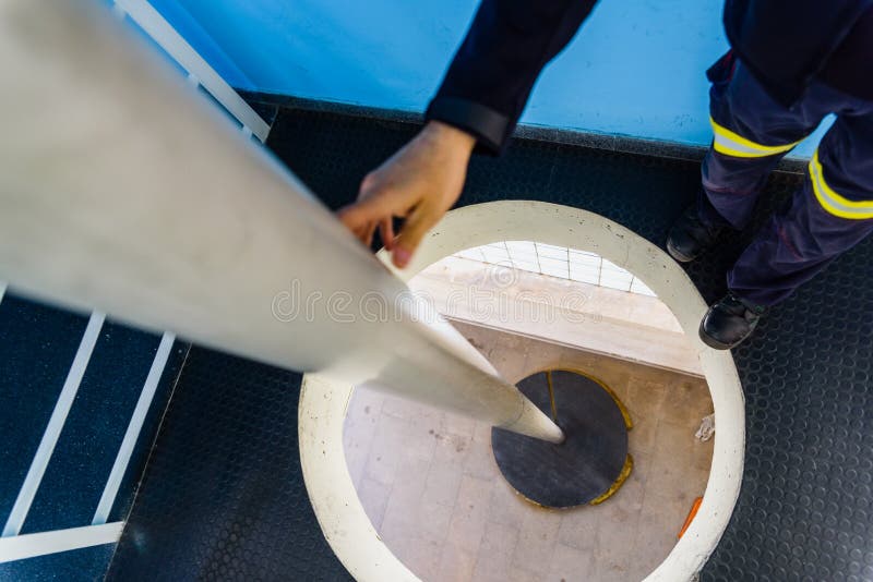 Pole in a Fire Station To Slide with Speed To the Garage in Case of ...