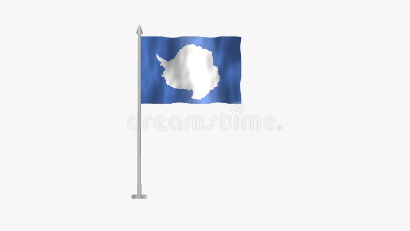 Pole Flag of Antarctica, Antarctica Pole Flag Waving in the Wind on ... Pole Flag of Antarctica, Antarctica Pole Flag Waving in the Wind on ...