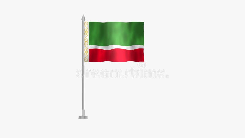 Pole Flag of Chechen Republic, Chechen Republic Pole Flag Waving in the ...