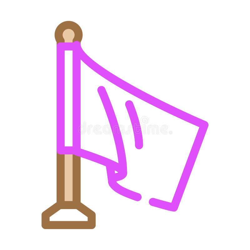 Pole Flag Map Color Icon Vector Illustration Stock Illustration ...