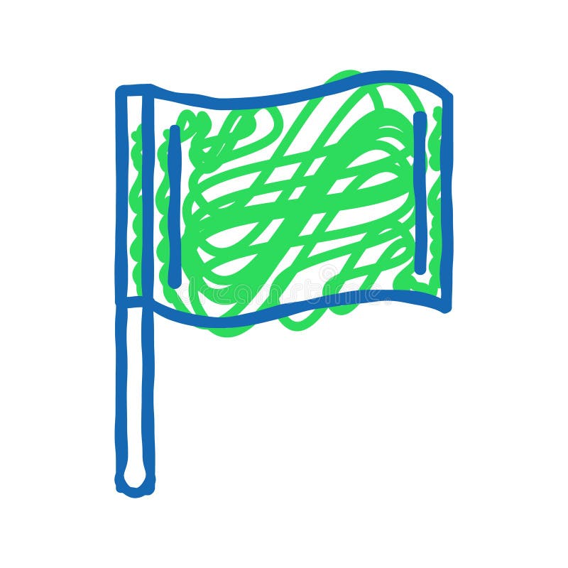 Pole Flag Start Icon Doodle Illustration Stock Illustration ...