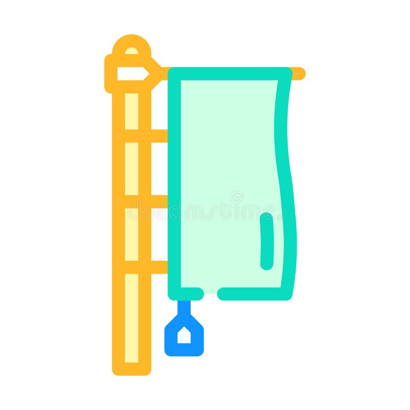 Pole Flag Web Color Icon Vector Illustration Stock Illustration ...