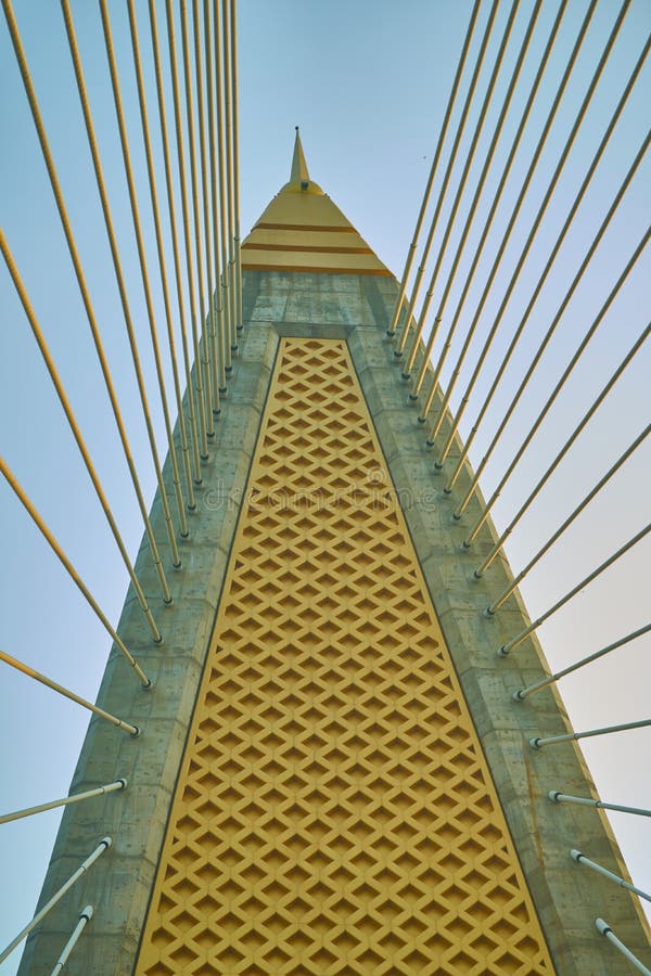 Pole of Hang Sling of Suspension Bridge Stock Image - Image of iron ...