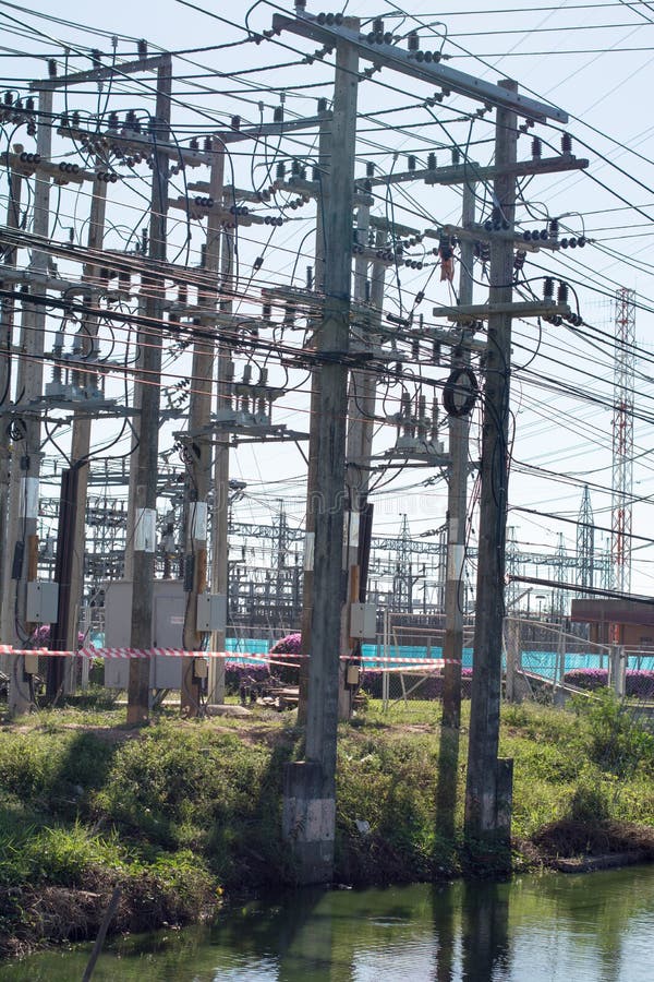 Pole High-voltage Transmission Voltage White Red for Several High-vold ...