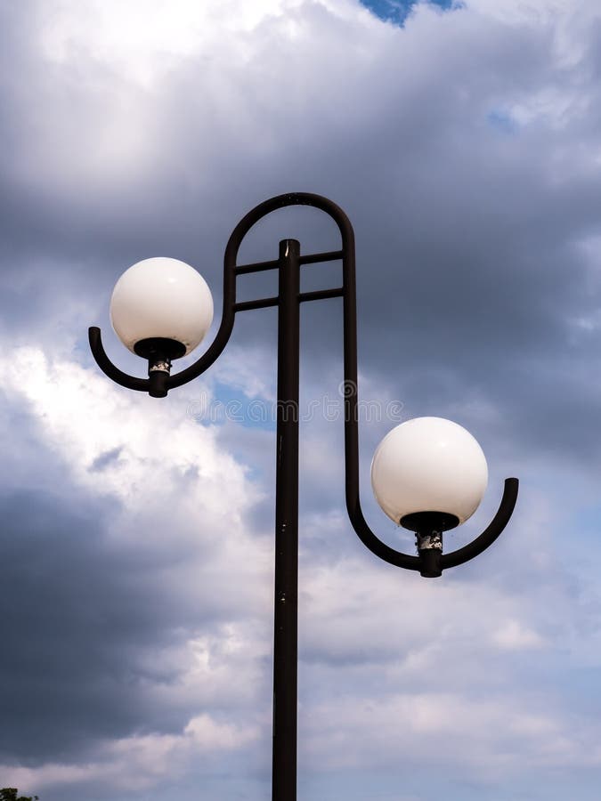 Pole lamp in garden. stock photo. Image of energy, path - 101255412