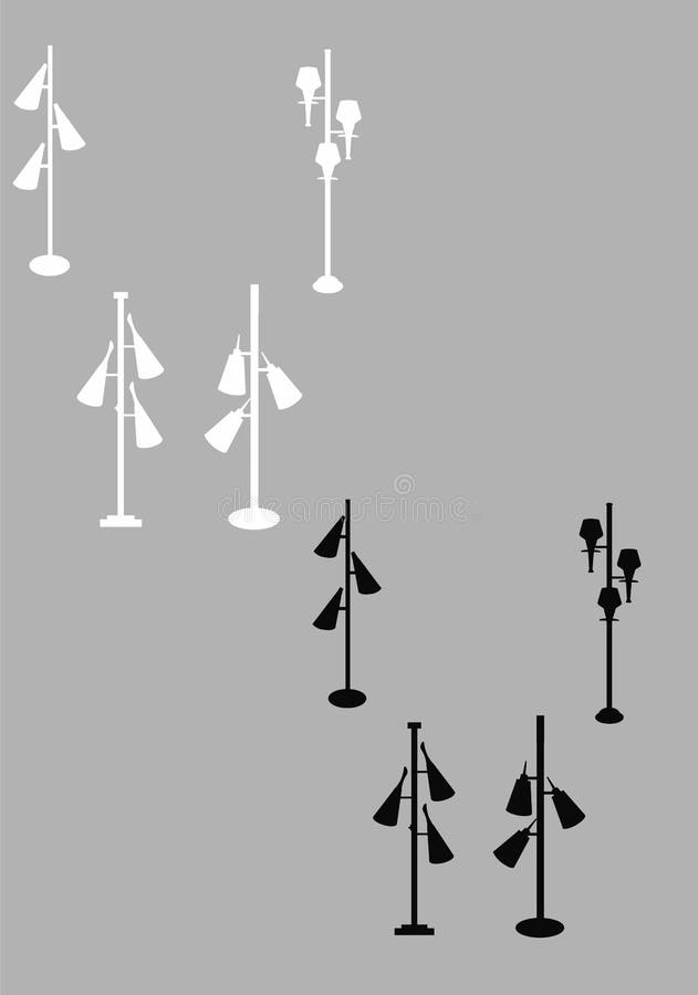 Pole lamp silhouettes stock vector. Illustration of pole - 36053729