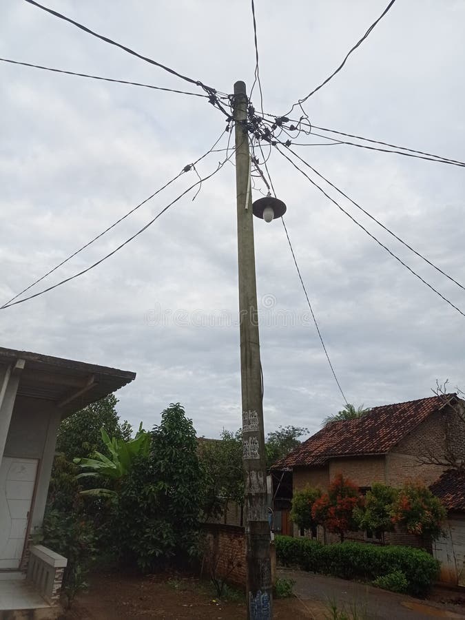 Electric Pole in Front of the House Stock Image - Image of transport ...