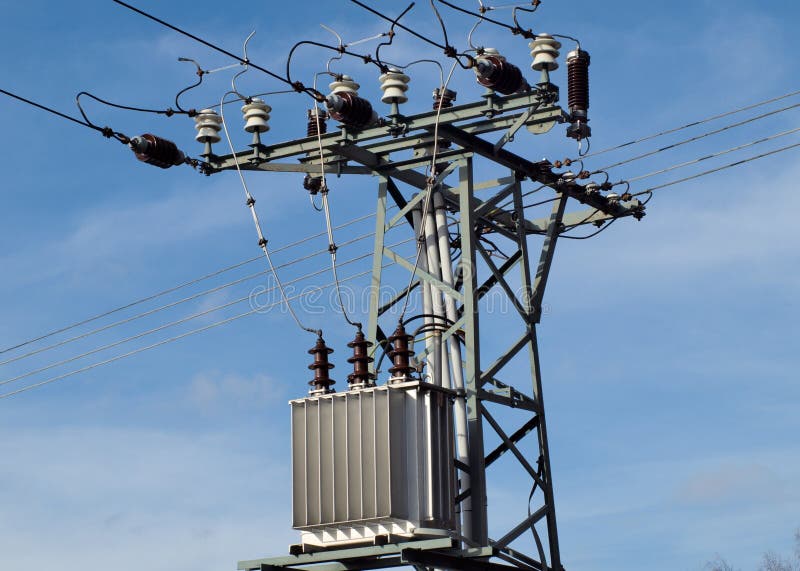 Pole power lines stock image. Image of power, transmission - 37714145