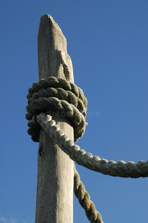 Pole with rope stock image. Image of wooden, pole, wood - 43951577
