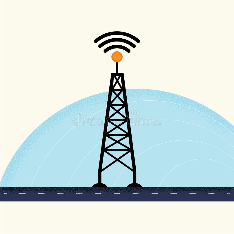 Pole Signal Network Communication Stock Vector - Illustration of ...