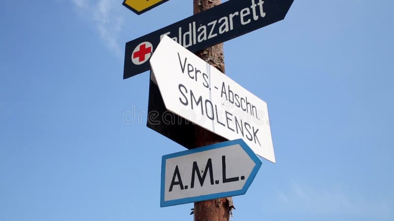 Pole with Signs that Indicate the Different Stock Footage - Video of ...